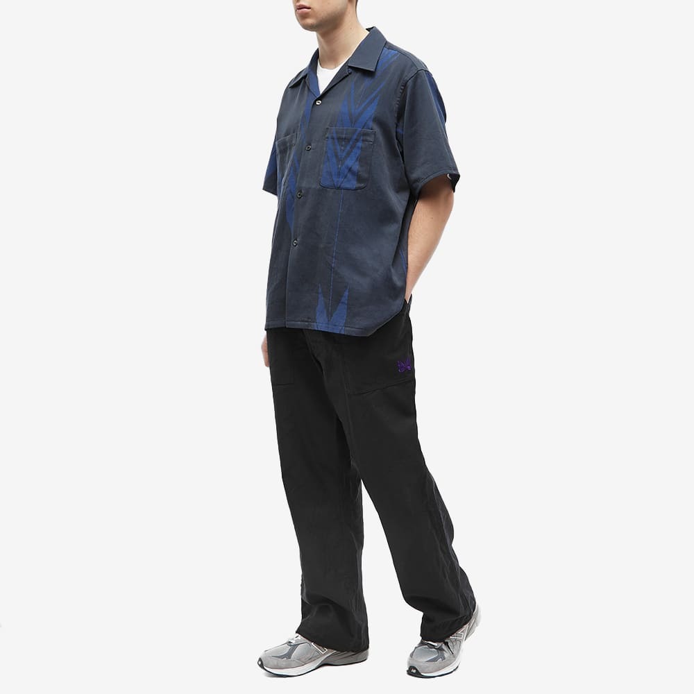 Needles Men's Kimono Jacquard Vacation Shirt in Blue Arrow Needles