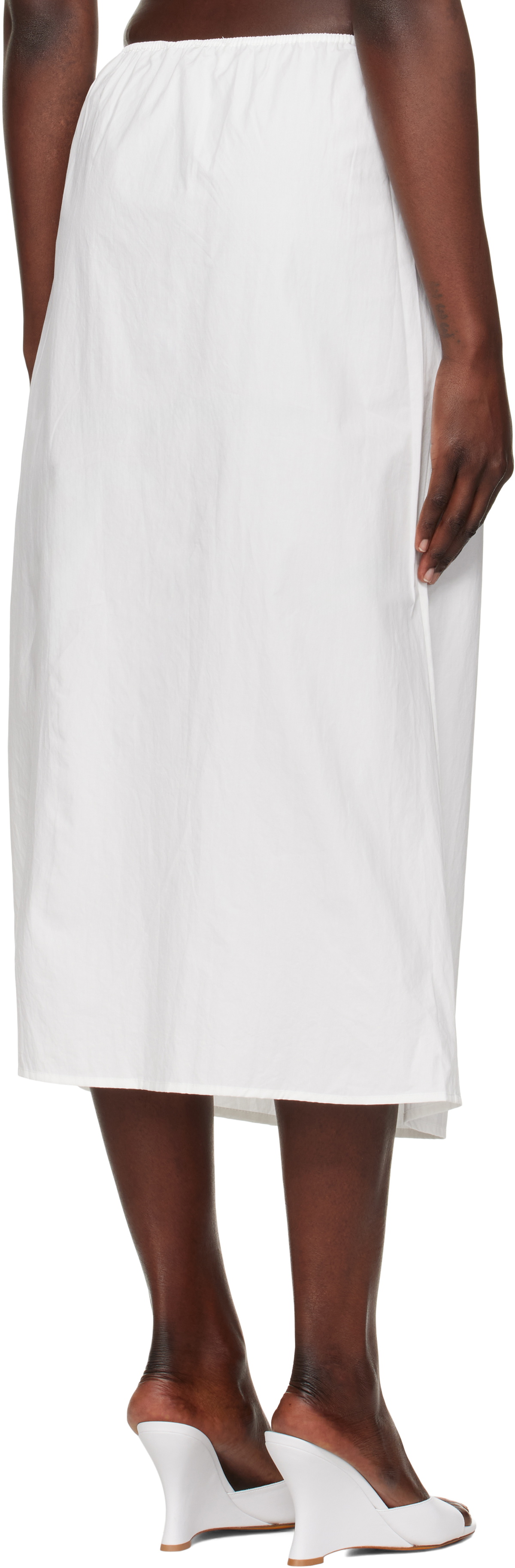 Deiji Studios White Channel Midi Skirt Deiji Studios