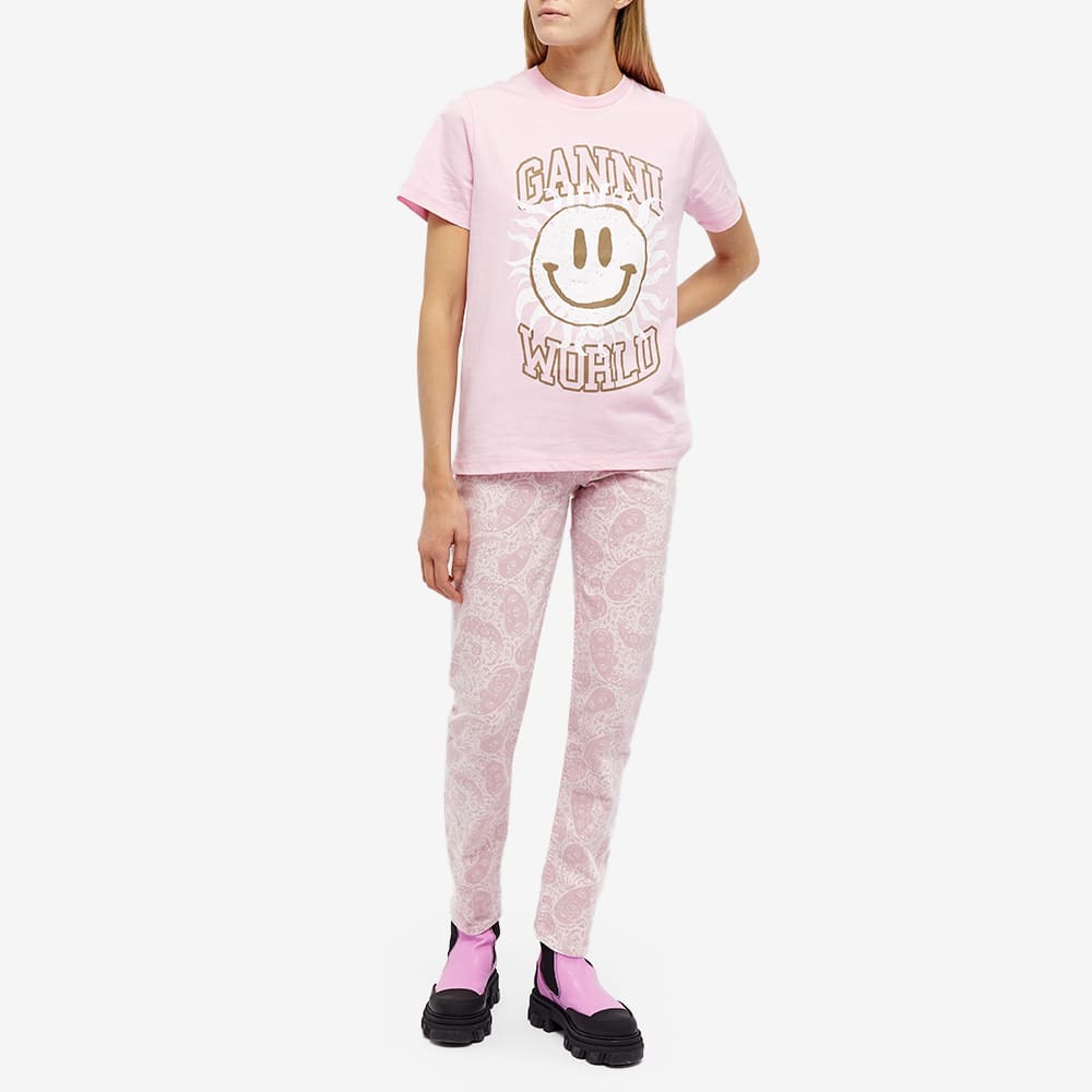 GANNI Women's Basic Jersey Smiley Relaxed T-Shirt in Lilac Sachet GANNI