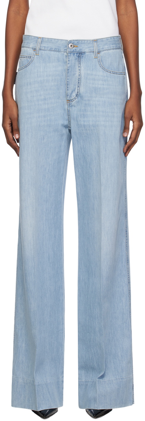 Bottega Veneta Blue Wide-Leg Jeans Bottega Veneta