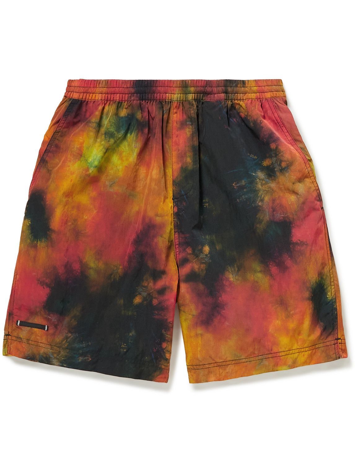 True Tribe - Neat Steve Mid-Length Tie-Dyed ECONYL Swim Shorts - Orange ...