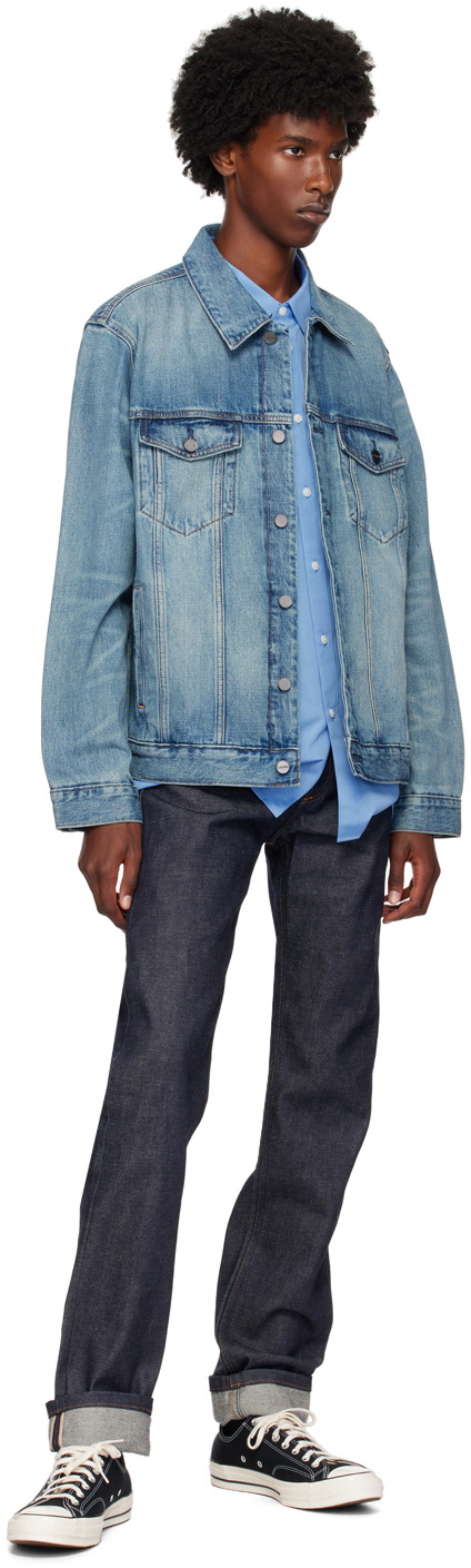 Calvin Klein Blue Elongated Denim Jacket Calvin Klein