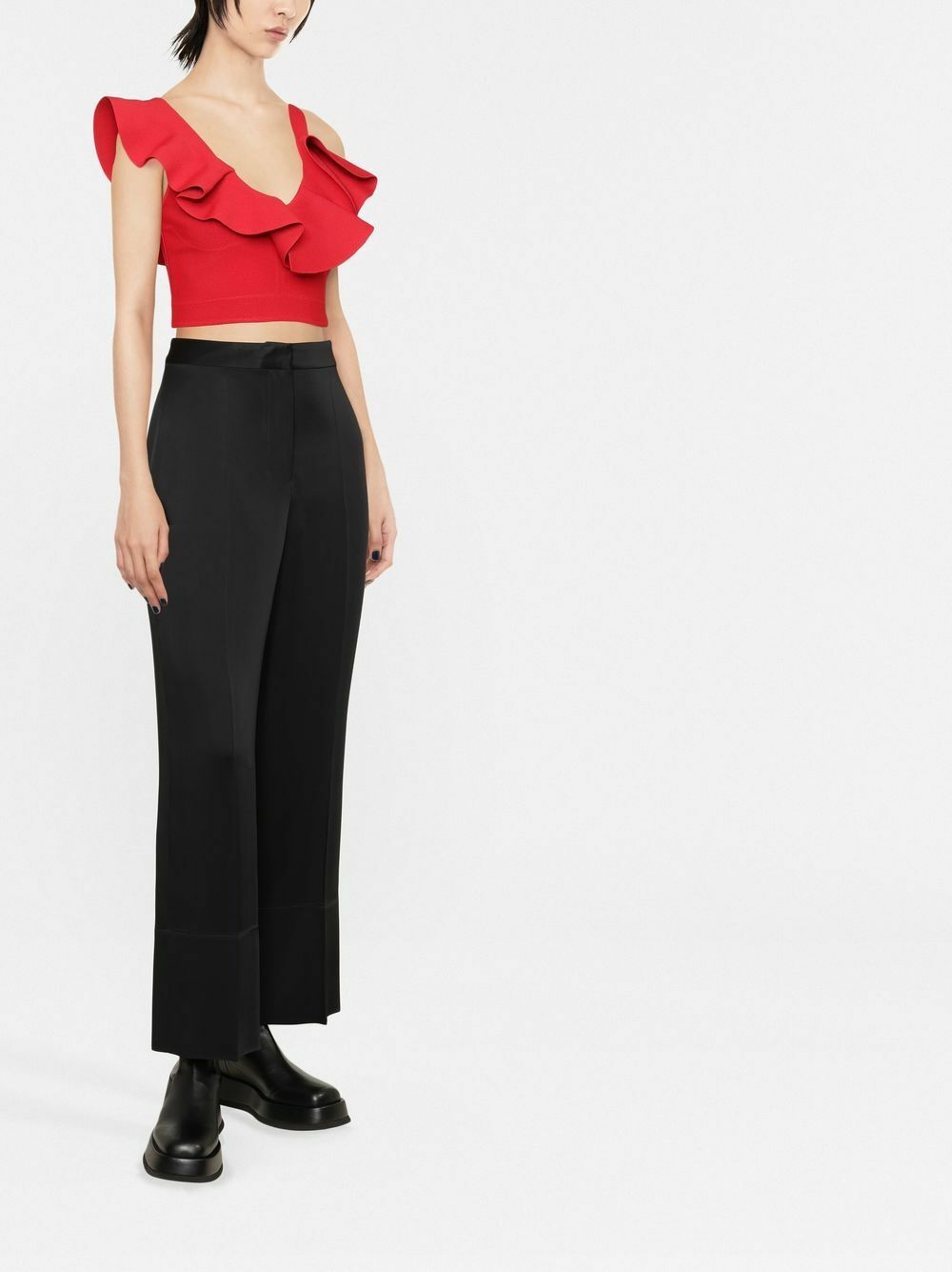 ALEXANDER MCQUEEN - Ruffle Detail Cropped Top Alexander McQueen
