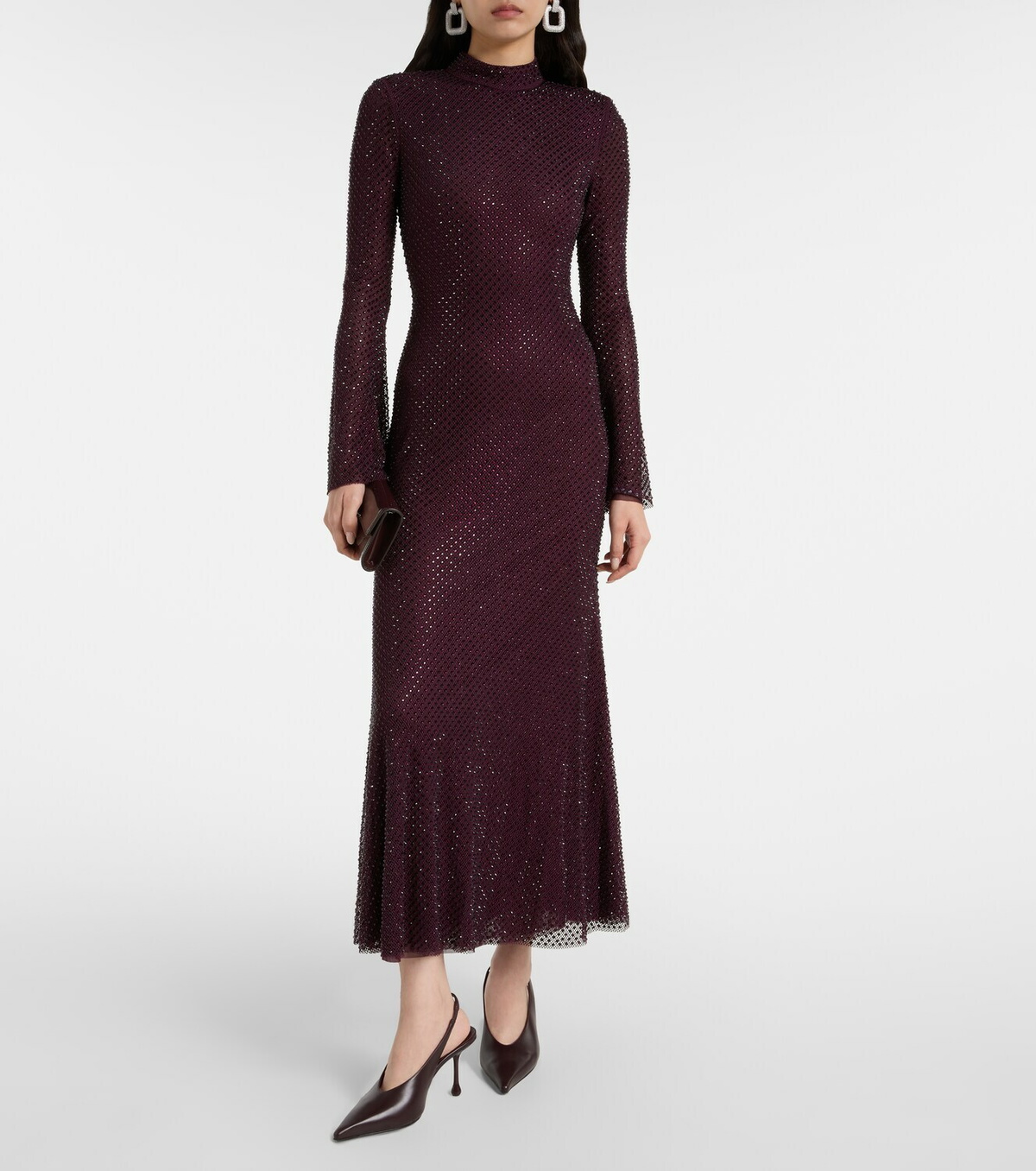 Self-Portrait Rhinestone mesh maxi dress Self-Portrait