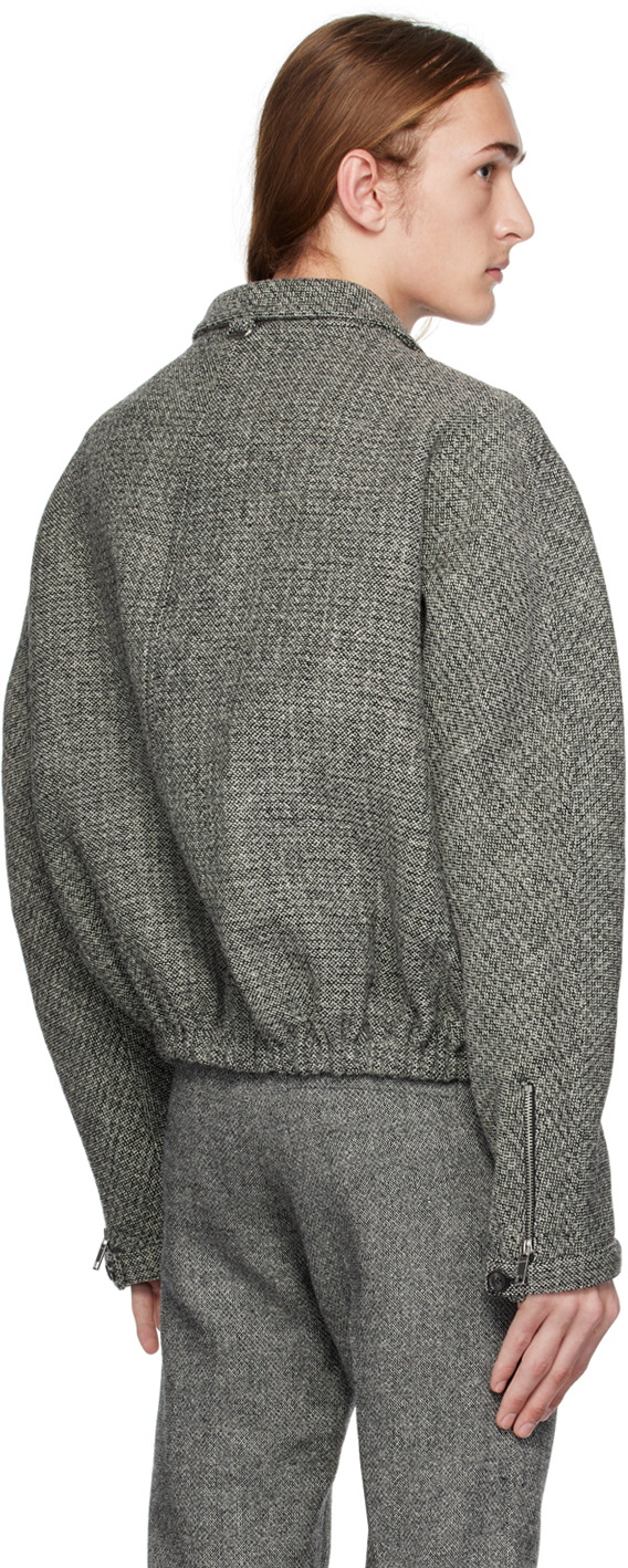 Courrèges Black & White Caviar Bomber Jacket Courreges