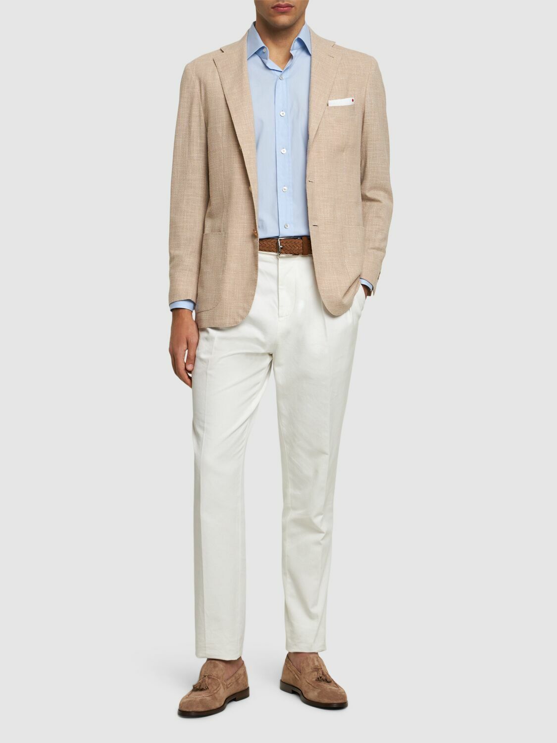 KITON Wool Blend Single Breasted Blazer Kiton