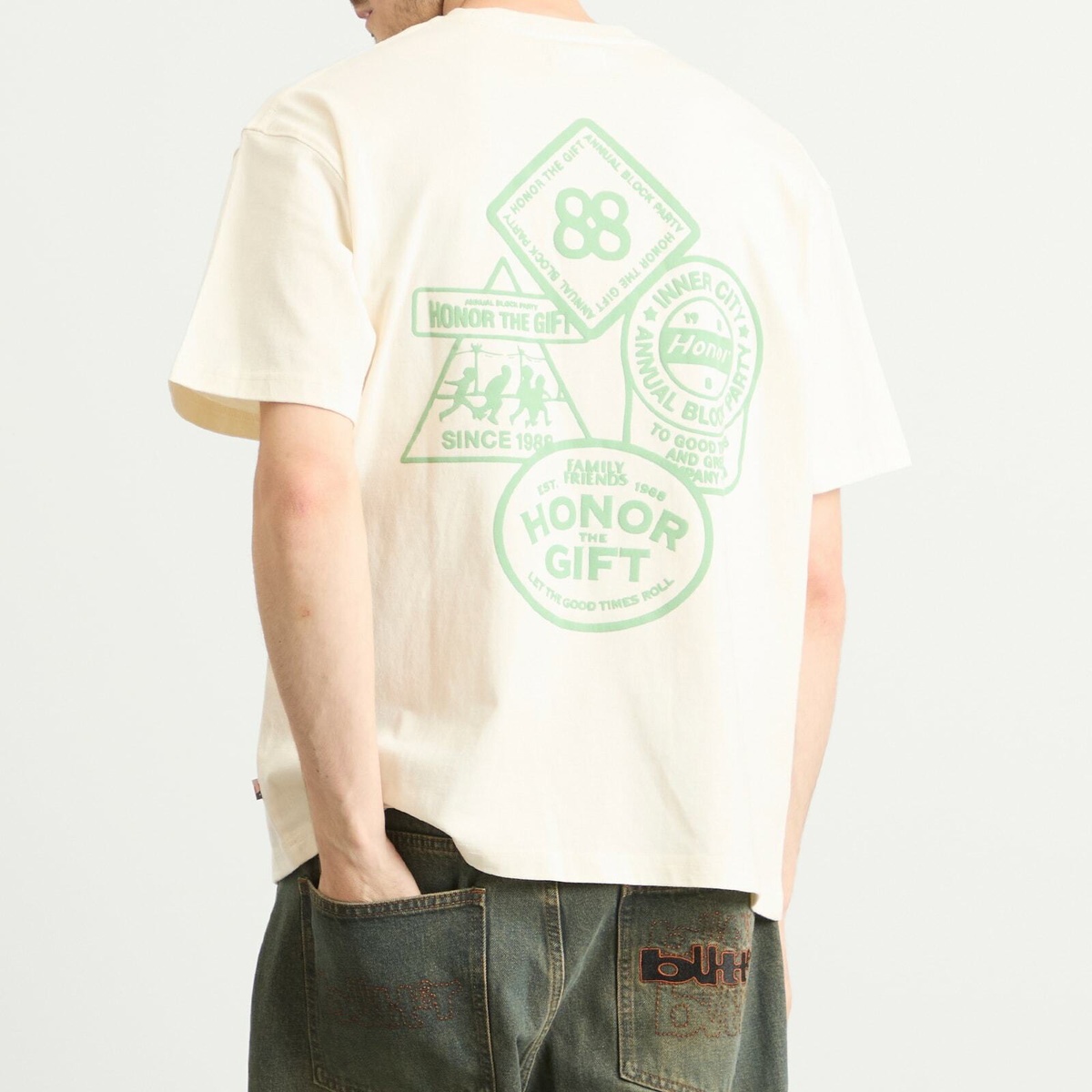Honor the Gift Men's 88 Block T-Shirt in Bone Honor the Gift