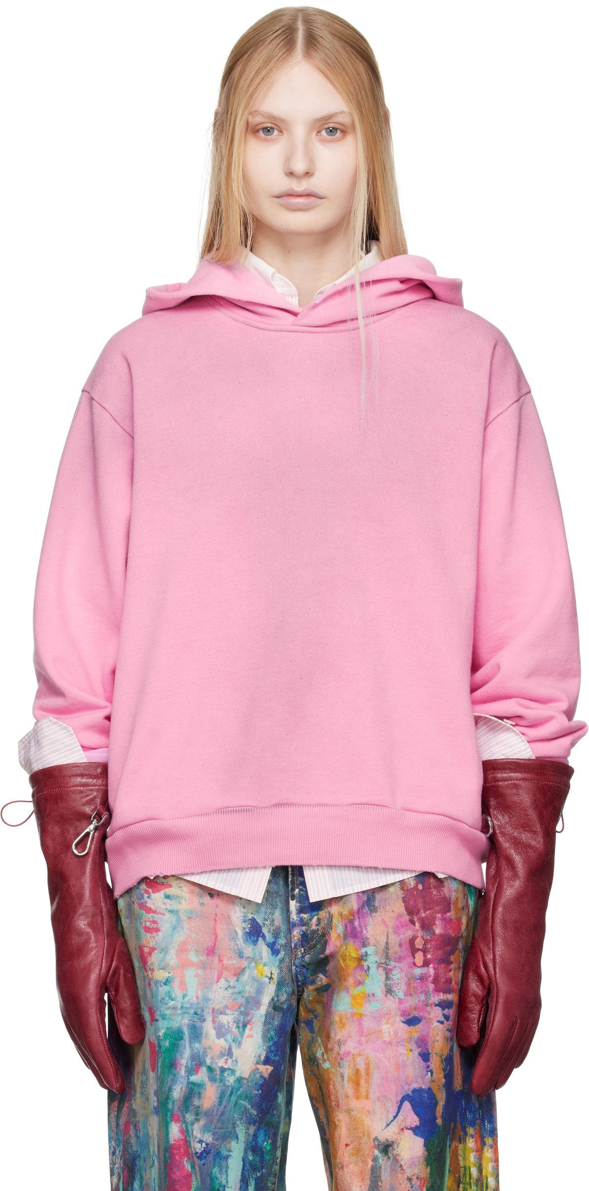 Acne Studios Pink Logo Hoodie Acne Studios