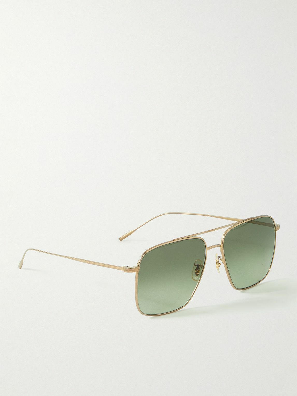 Oliver Peoples - Dresner Aviator-Style Gold-Tone Sunglasses Oliver Peoples