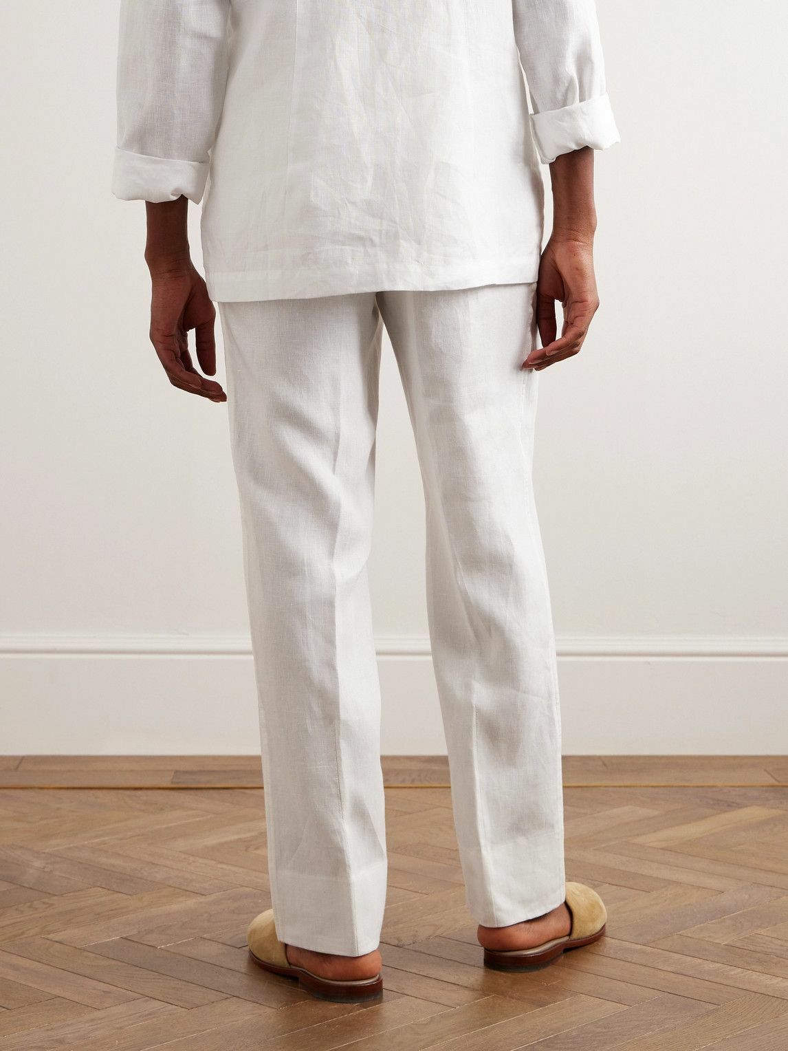 Zegna - Straight-Leg Linen Chinos - White Zegna
