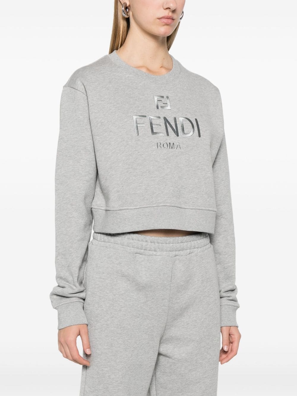 FENDI - Logo Cotton Sweatshirt Fendi