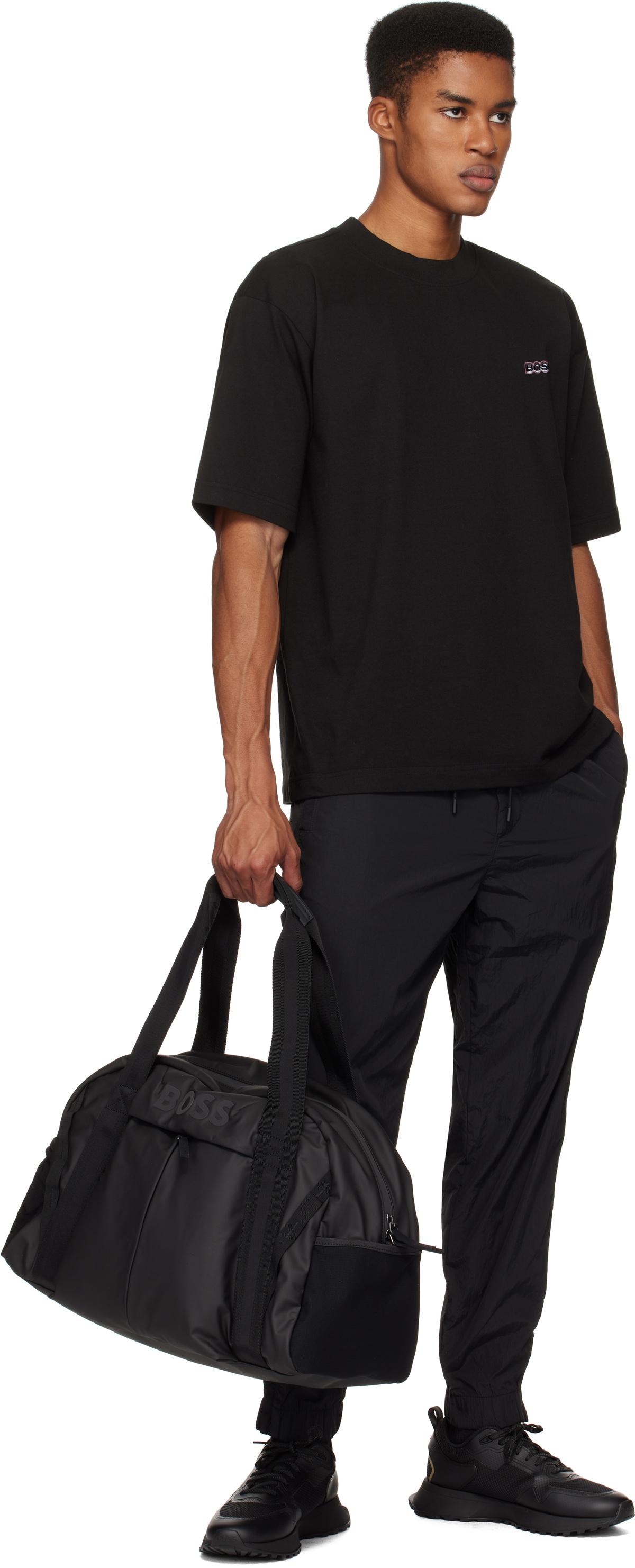 BOSS Black Faux-Leather Holdall Duffle Bag BOSS