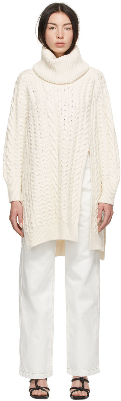 Stella McCartney Off-White Aran Stitch Cape Turtleneck Stella McCartney