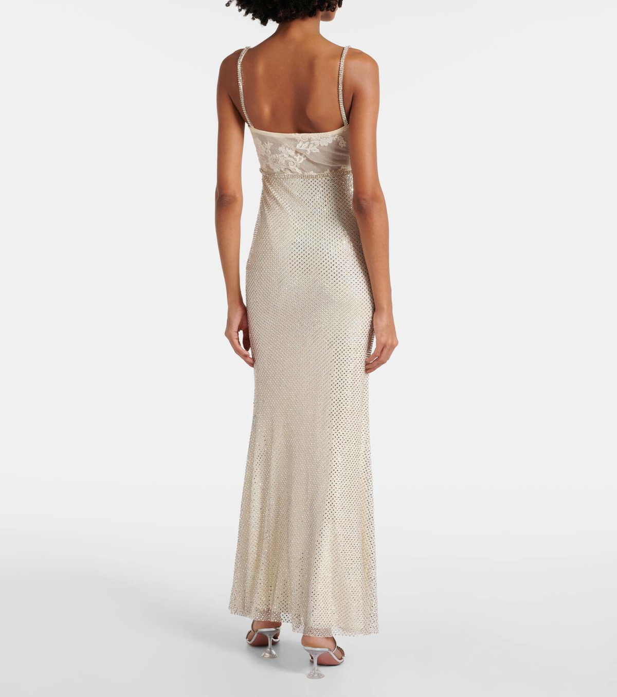 Self-Portrait Bridal embellished mesh-trimmed gown Self-Portrait