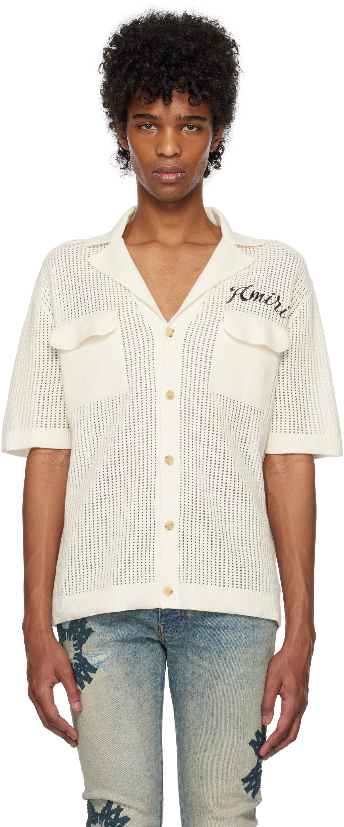 AMIRI Beige Mesh Shirt Amiri