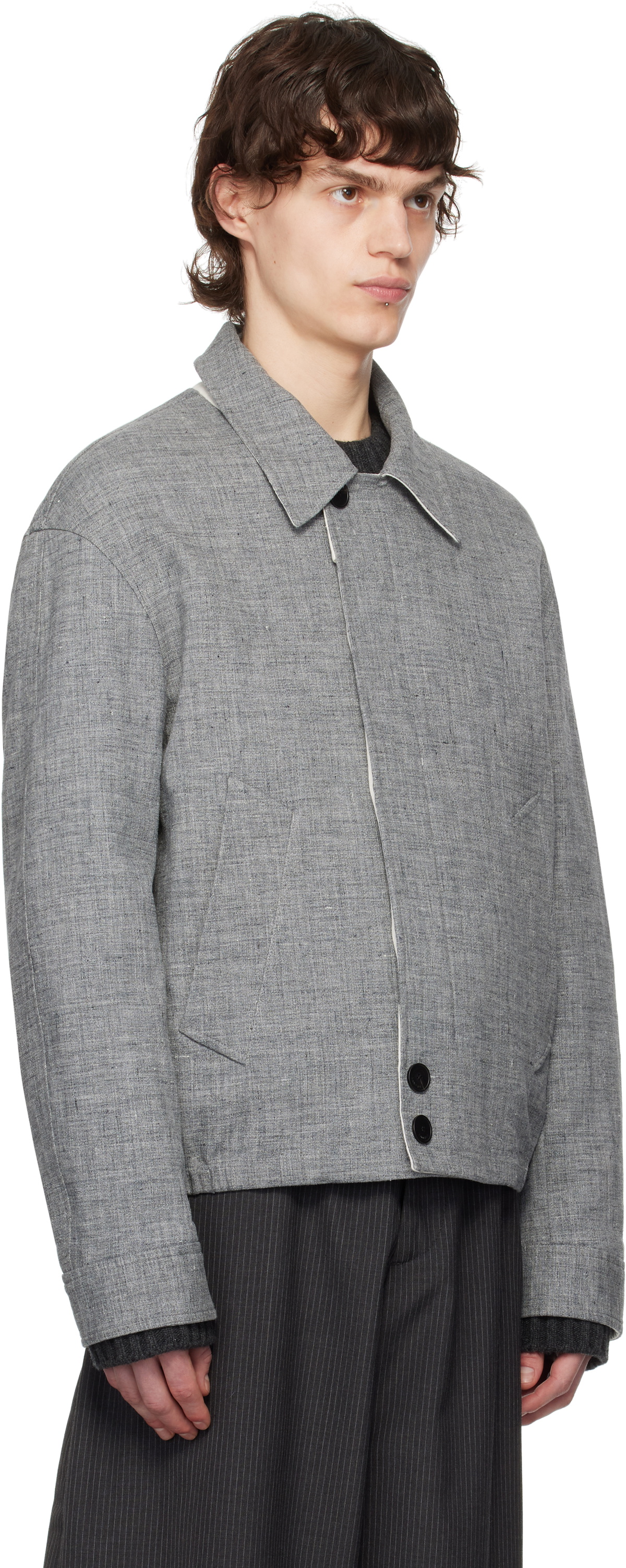 Lanvin Gray Linen Jacket Lanvin