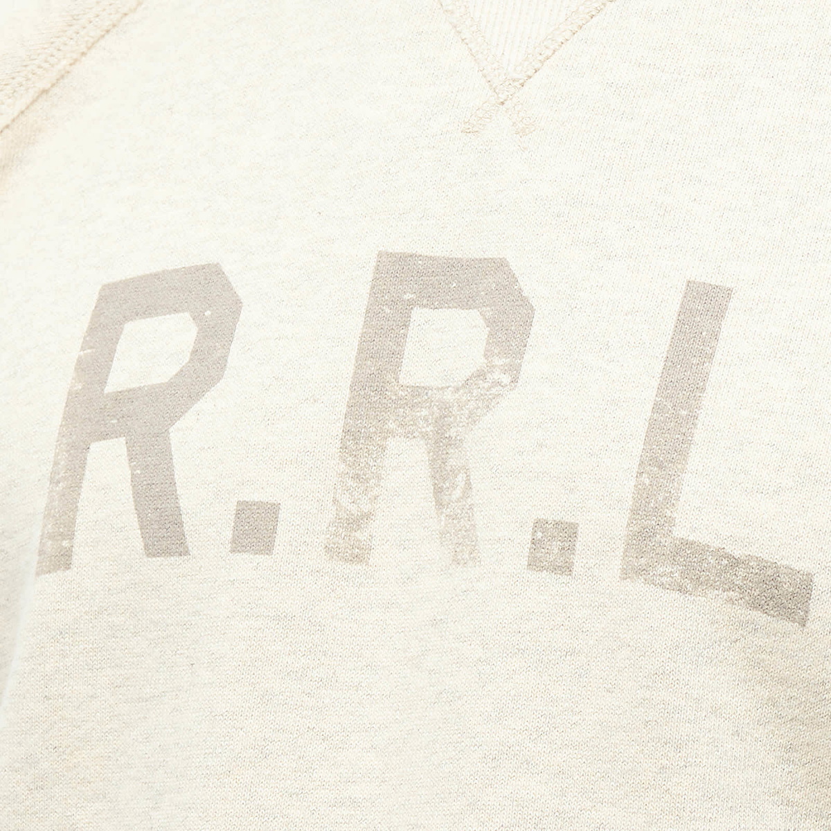 RRL Men's Graphic Logo Crew Sweat in Oatmeal Heather RRL