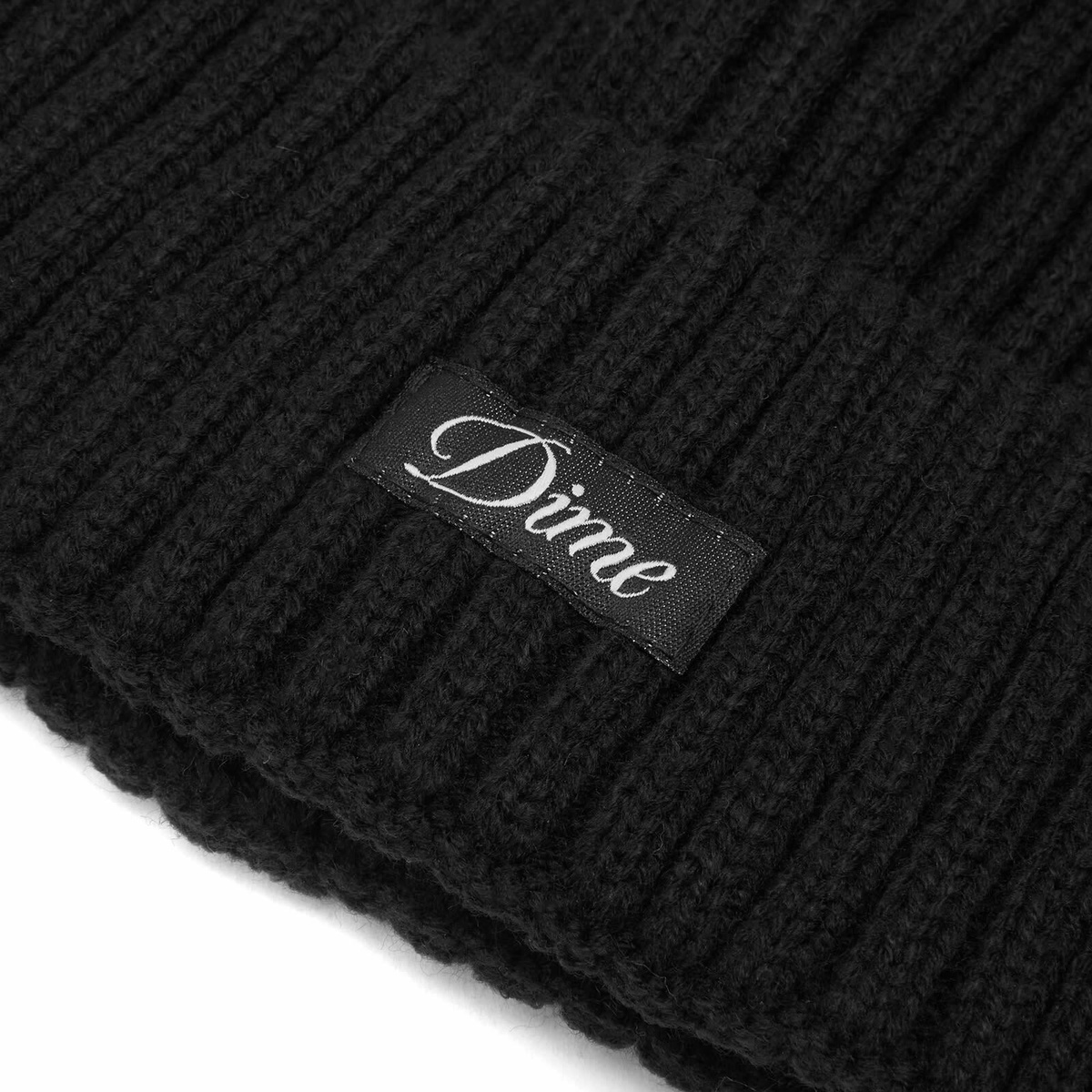 Dime Men's Cursive Logo Fold Beanie in Black Dime