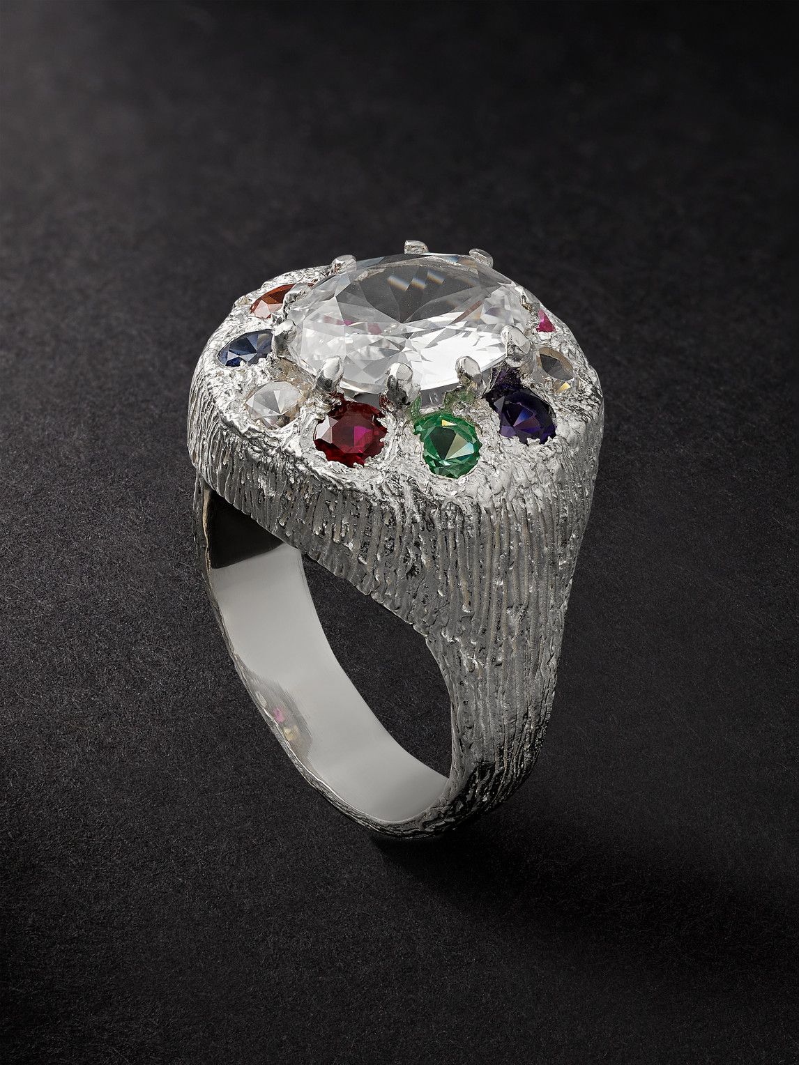 Bleue Burnham - Sterling Silver Sapphire Signet Ring - Silver Bleue Burnham