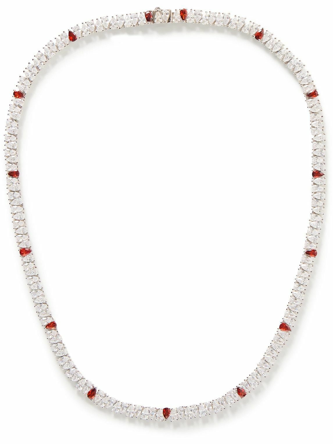 Hatton Labs - Sterling Silver Laboratory-Grown Crystal Tennis Necklace ...