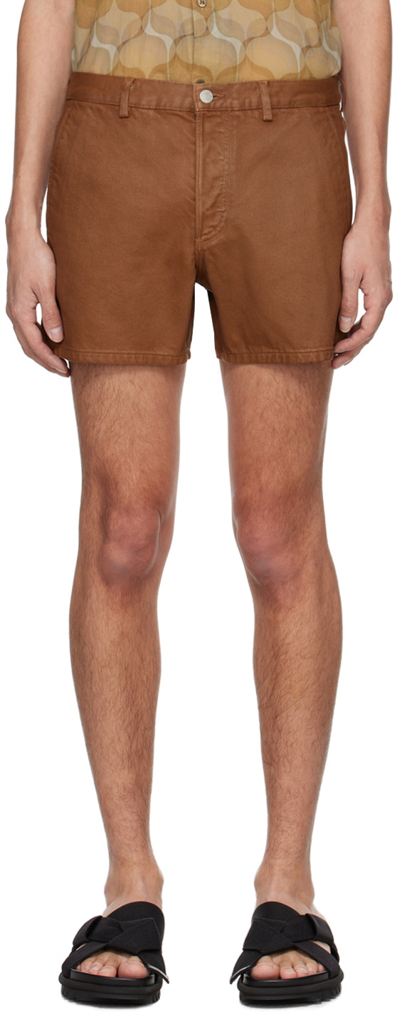 Dries Van Noten Brown Four-Pocket Denim Shorts Dries Van Noten