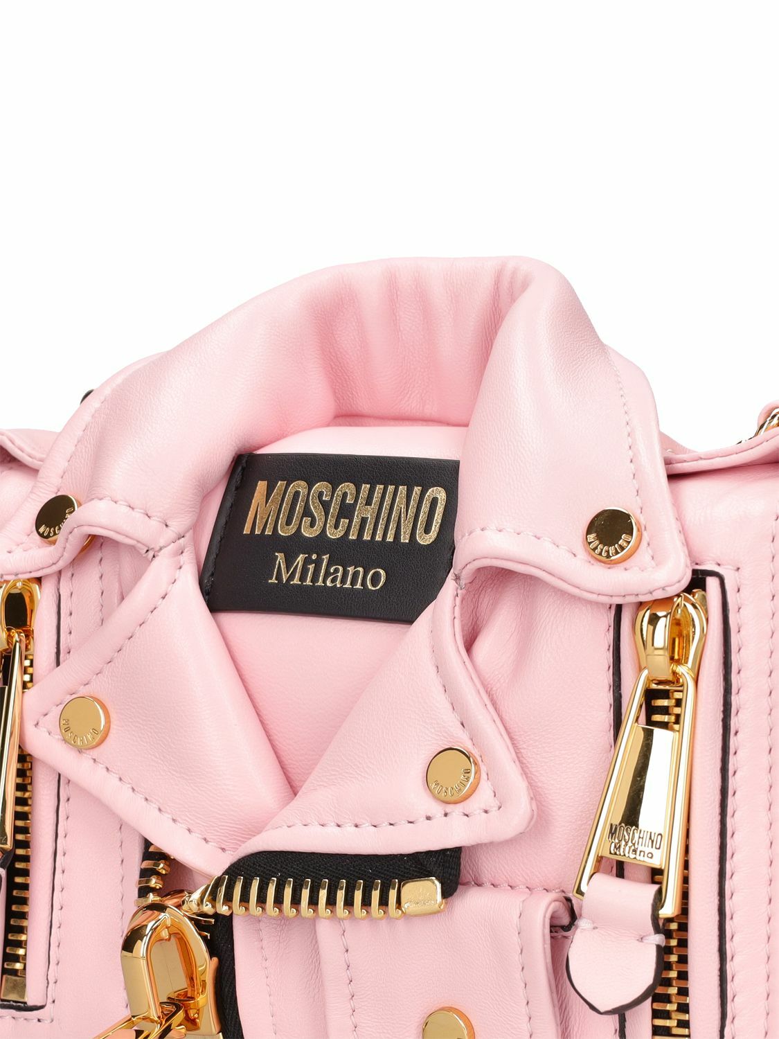 MOSCHINO - Biker Leather Shoulder Bag Moschino