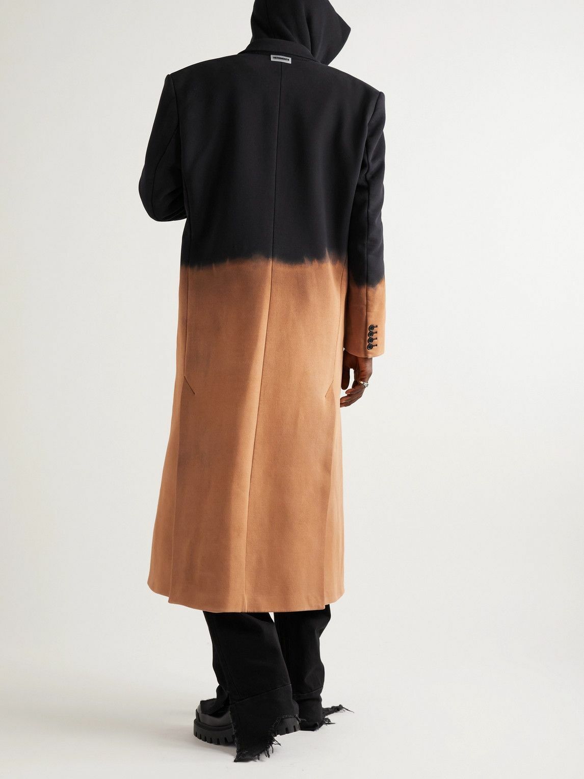 VETEMENTS - Bleached Cotton-Blend Coat - Black Vetements