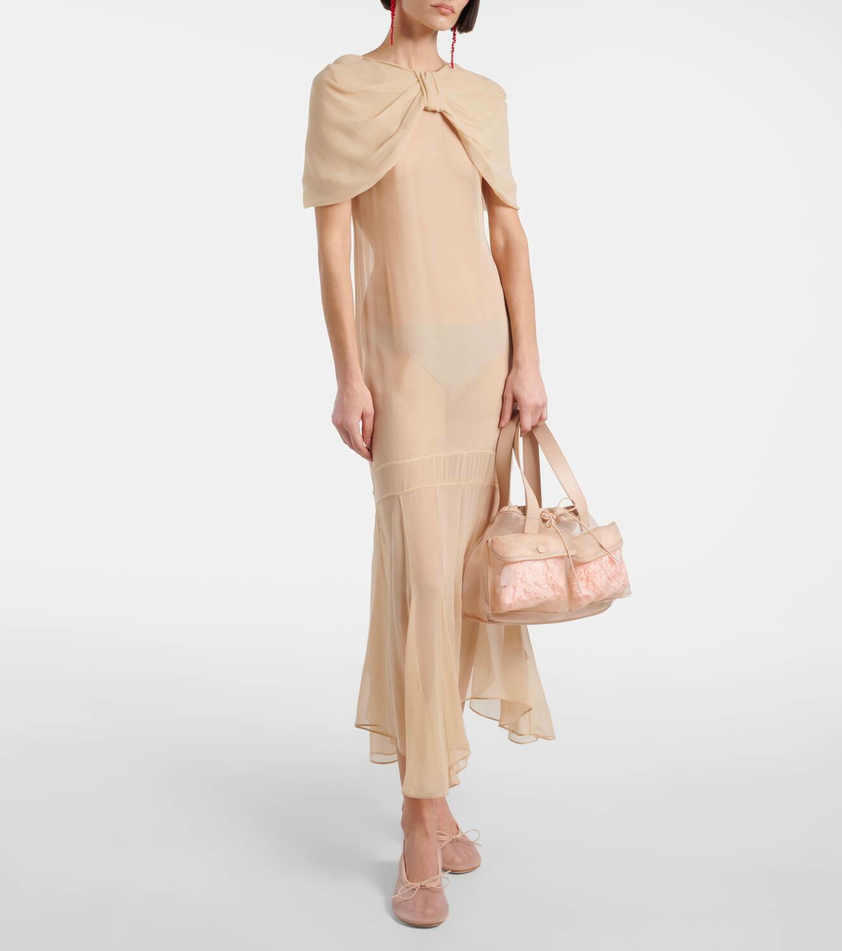 Simone Rocha Carnation Pocket leather-trimmed tote bag Simone Rocha