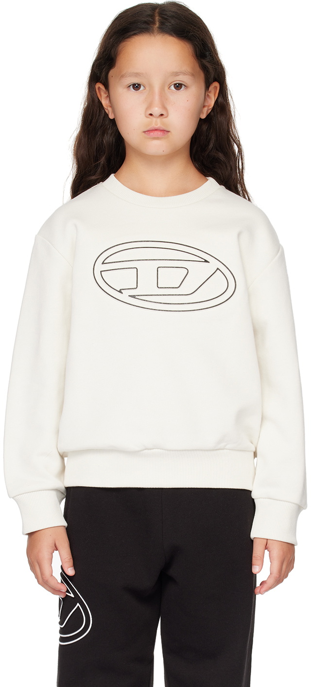 Diesel Kids White Smartbigoval Over Sweatshirt Diesel
