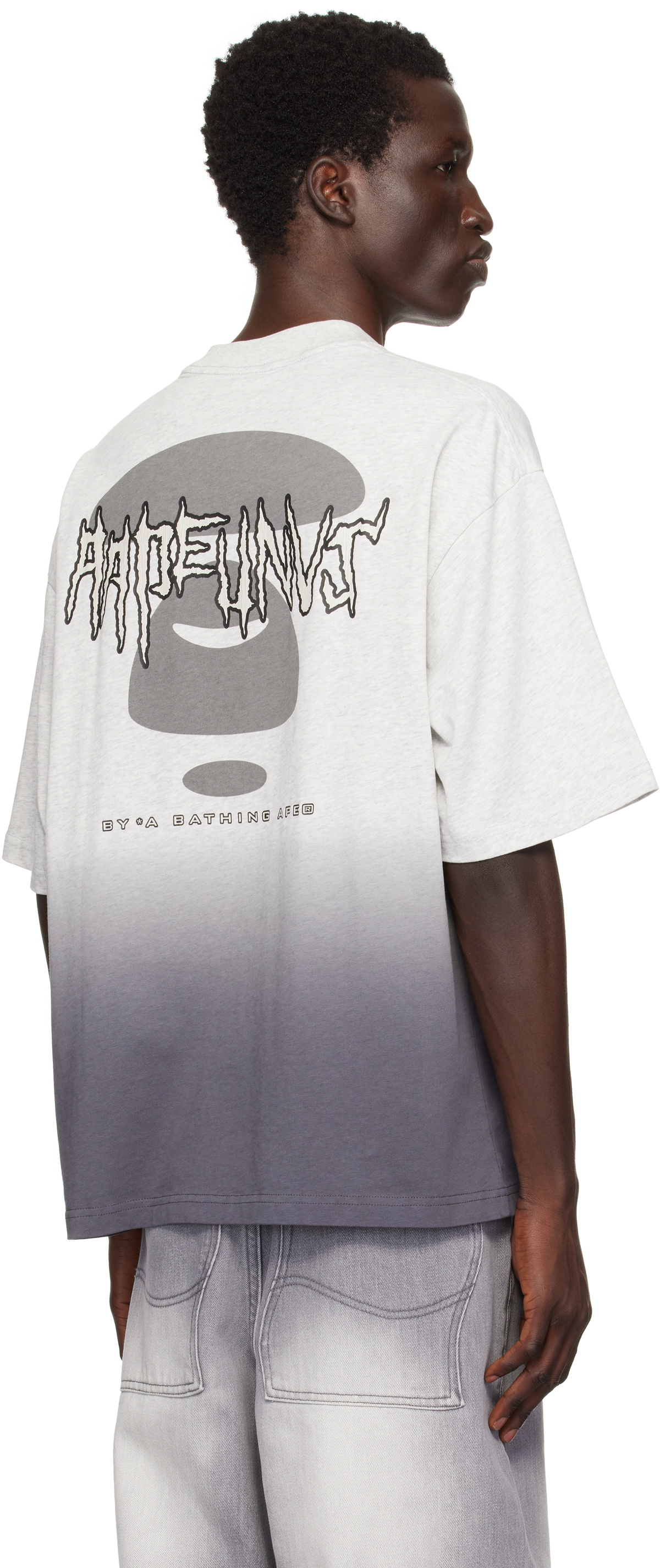 AAPE by A Bathing Ape Off-White & Gray Fancy Main T-shirt AAPE by A ...