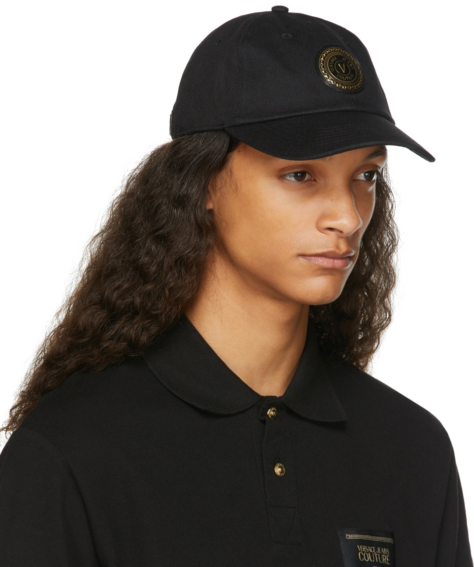 Versace Jeans Couture Black & Gold V-Emblem Cap Versace