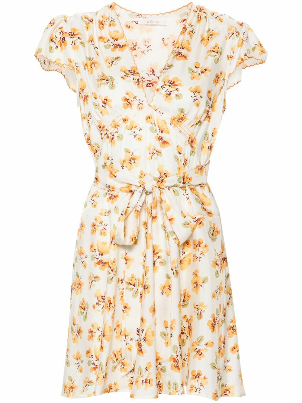 DÔEN Neutral Dianne Floral-Print Mini Dress DÔEN
