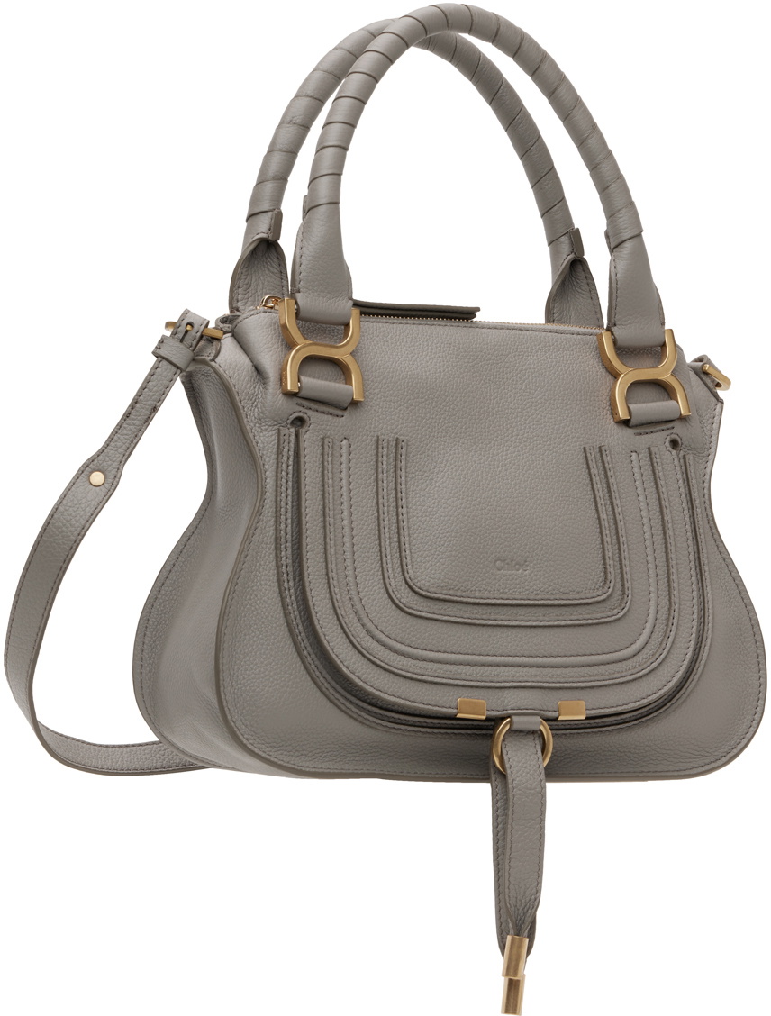 Chloé Taupe Small Marcie Double Carry Bag Chloe