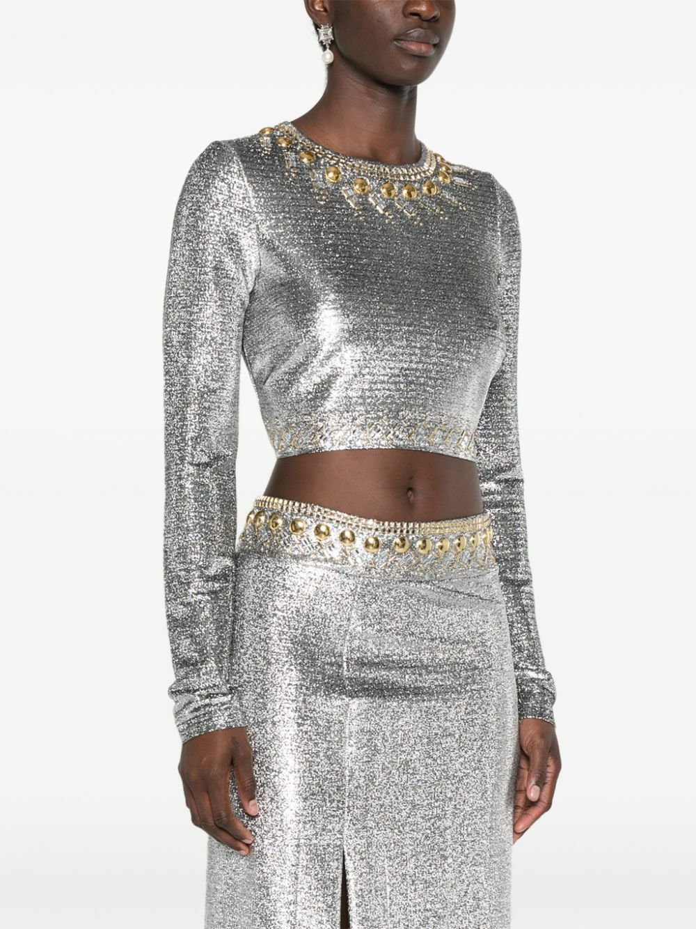 Rabanne Lurex Cropped Top Paco Rabanne