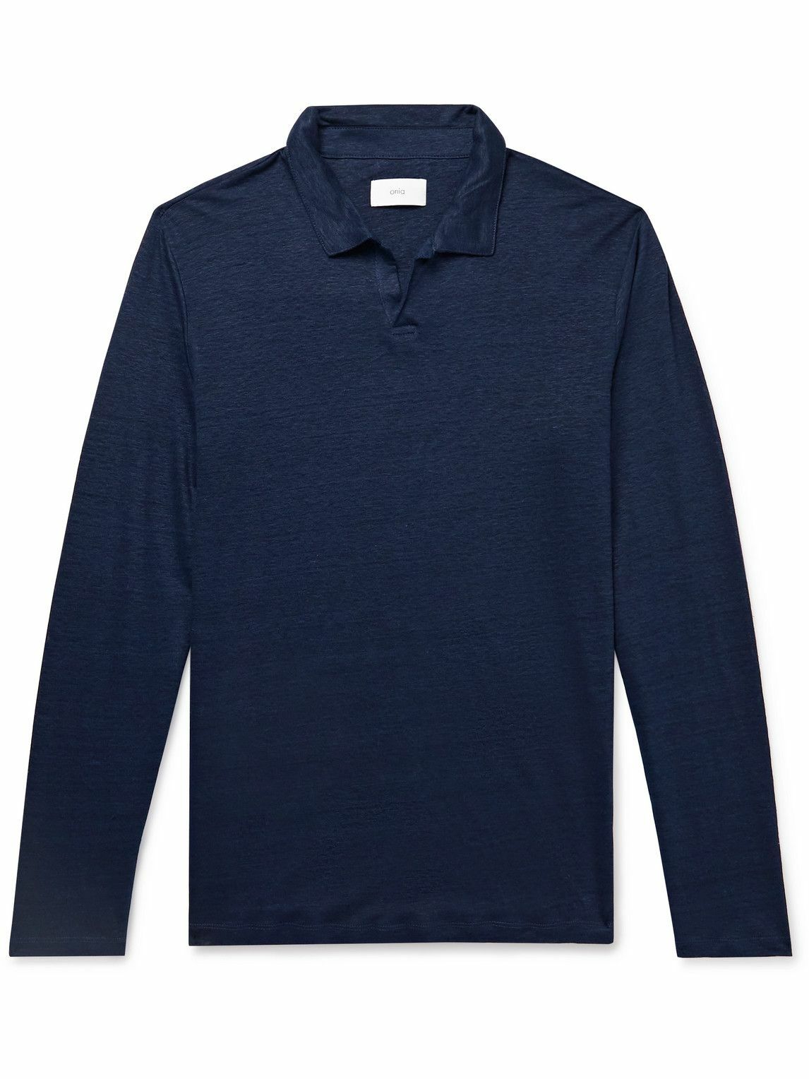 Onia - Slub Linen Polo Shirt - Blue Onia