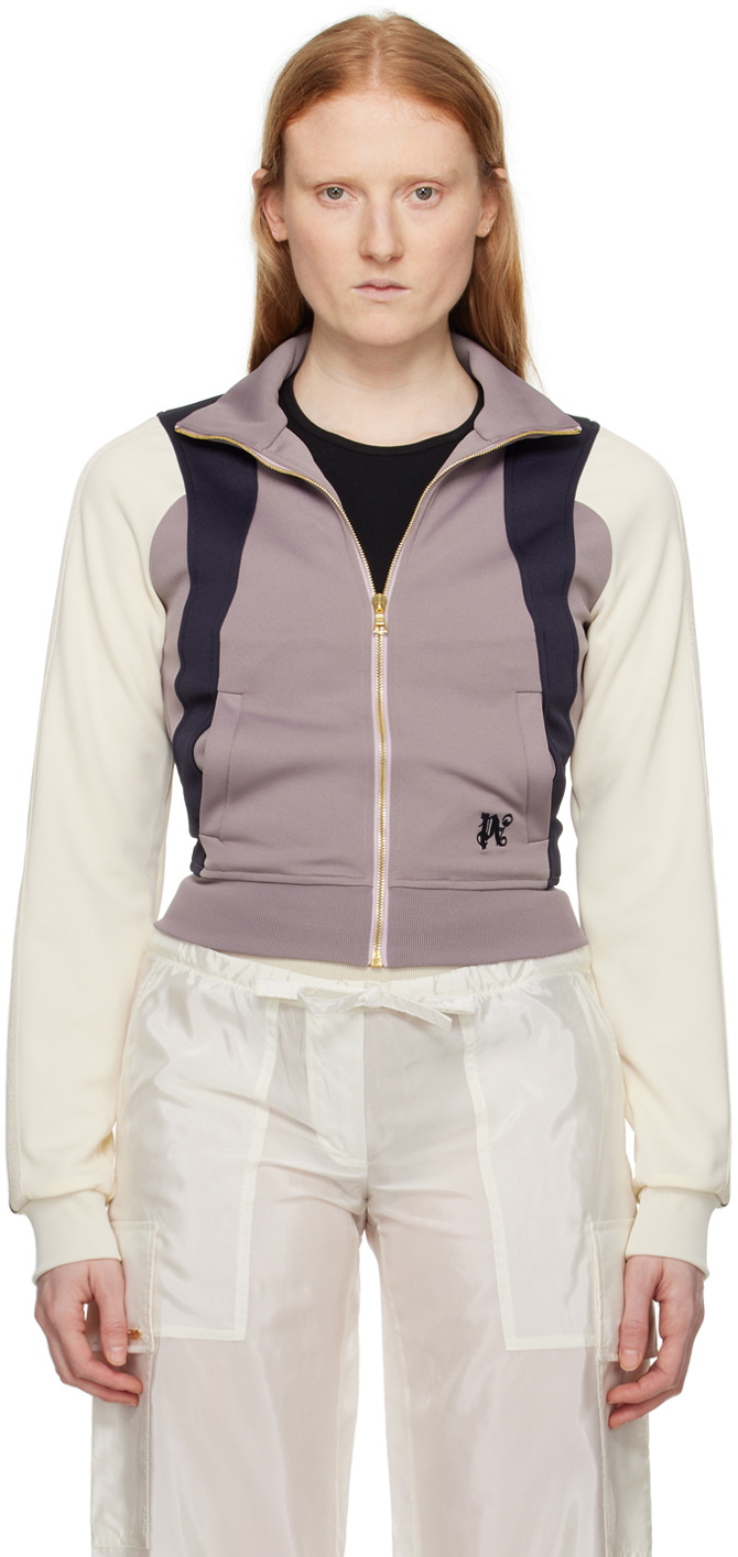 Palm Angels Purple Colorblock Track Jacket Palm Angels