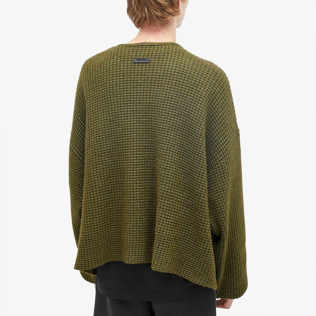 Fear of God ESSENTIALS Men's Heavy Waffle Cardigan in Military Fear Of ...