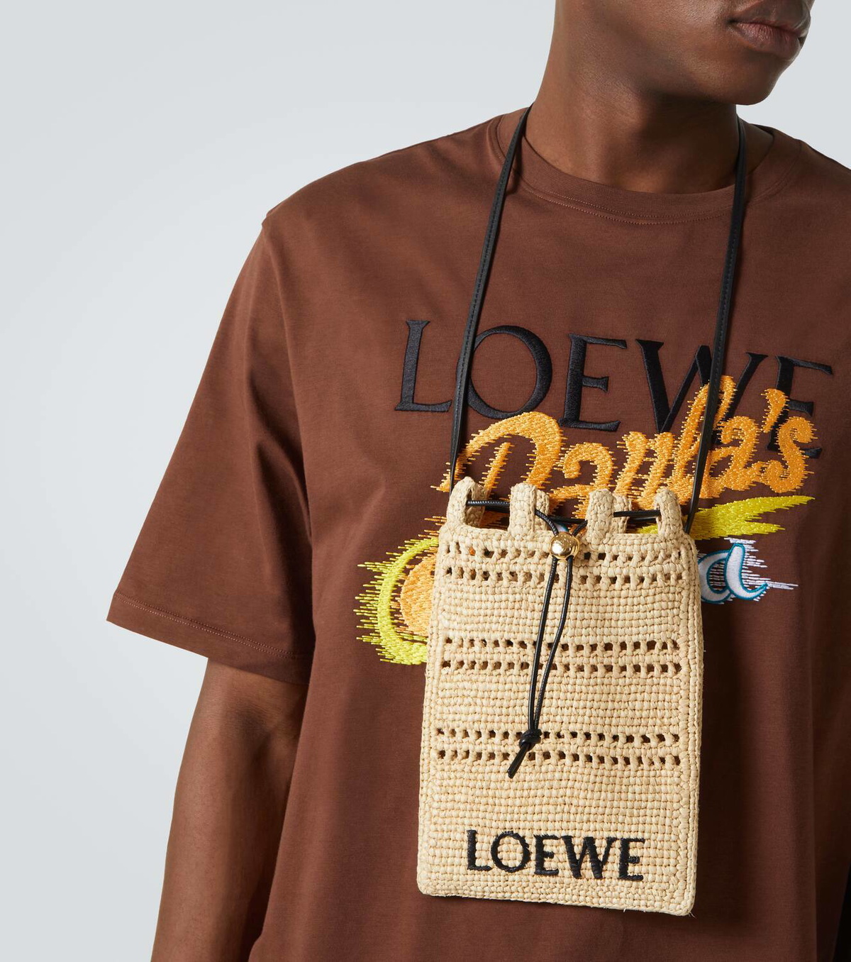 Loewe Paula's Ibiza logo raffia crossbody bag Loewe Loewe Paula's Ibiza logo raffia crossbody bag Loewe