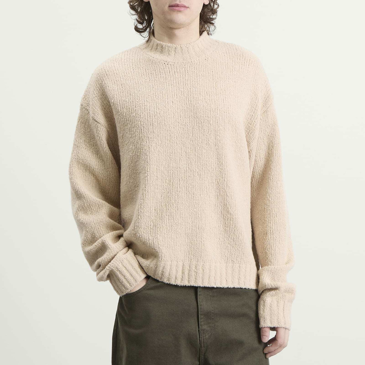 Bound Men's Cropped Wool Jumper in Sand BOUND by Bond-Eye