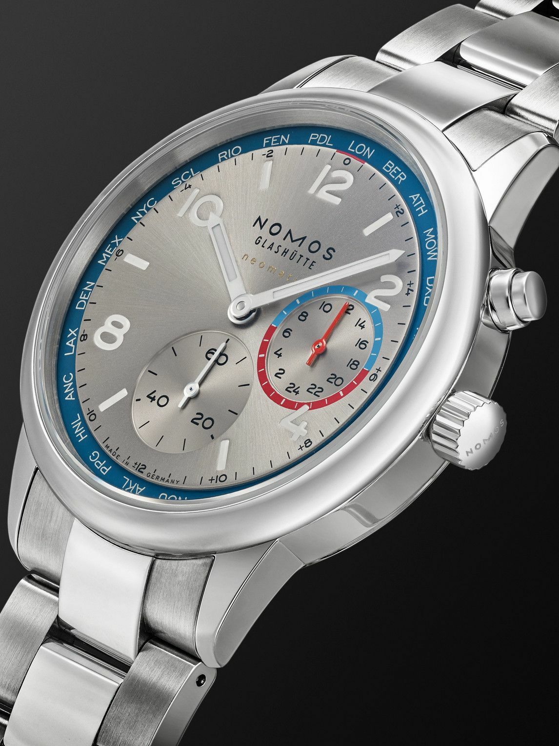 NOMOS Glashütte - Club Sport Neomatik Worldtimer Silver Automatic 40mm ...