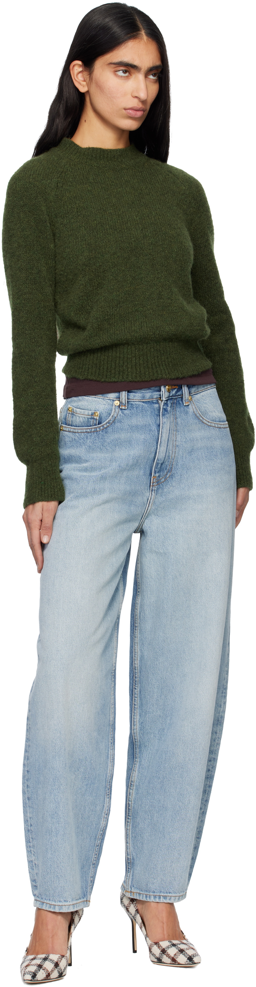 GANNI Blue Loose Rigid Stary Jeans GANNI