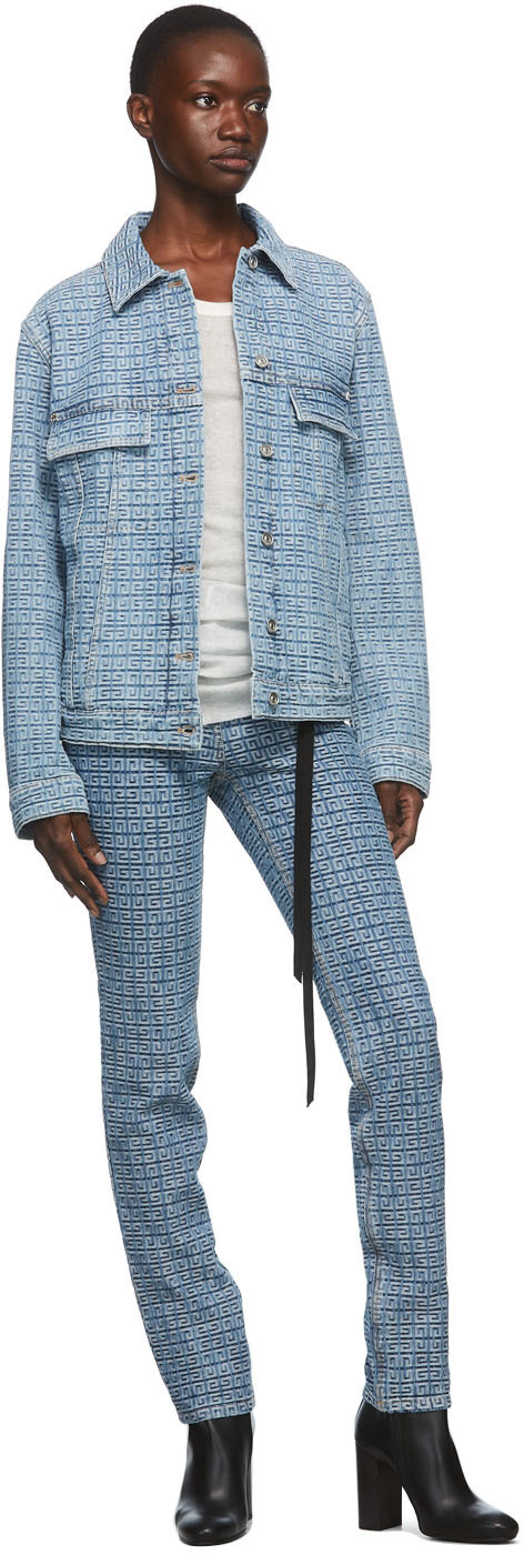 Givenchy Blue Jacquard Logo Denim Jacket Givenchy