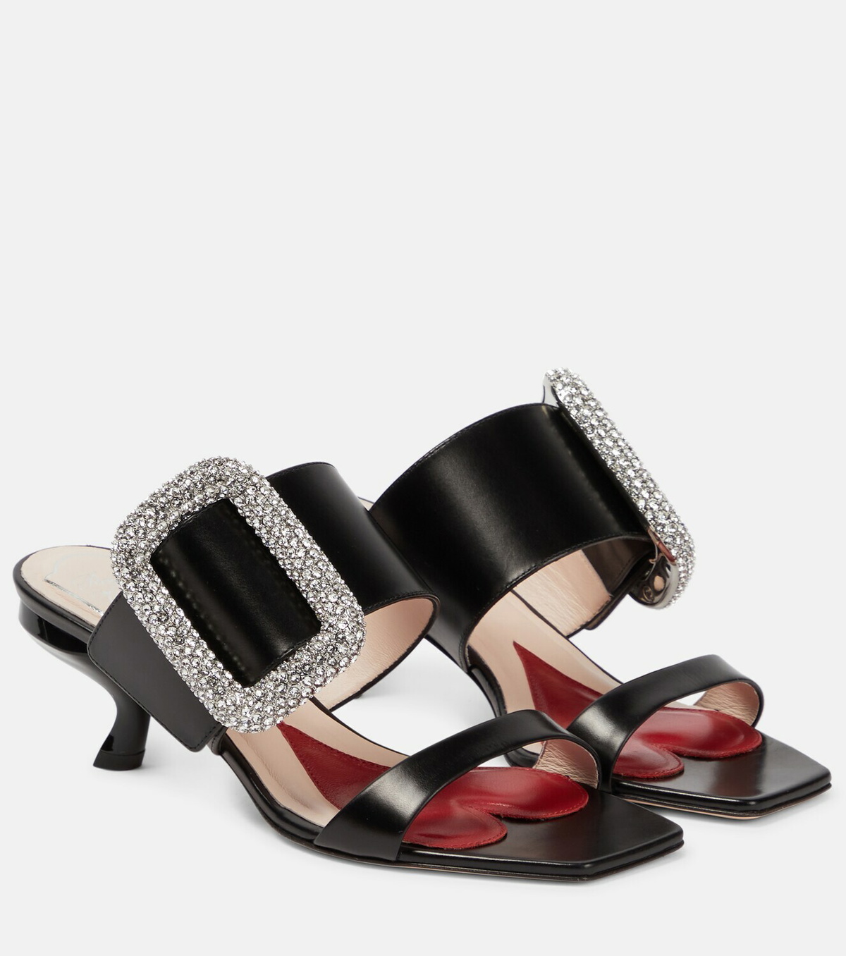 Roger Vivier Viv’ Choc 55 embellished leather mules Roger Vivier