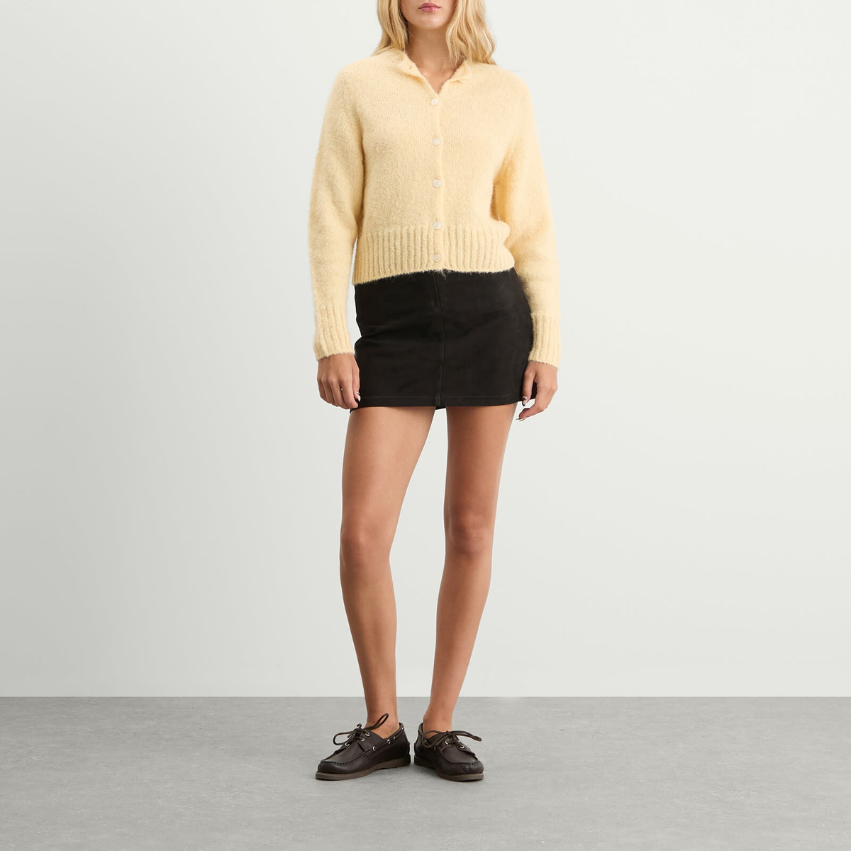 Nothing Written Women's Alpaca Knit Cardigan in Egg NOTHING WRITTEN