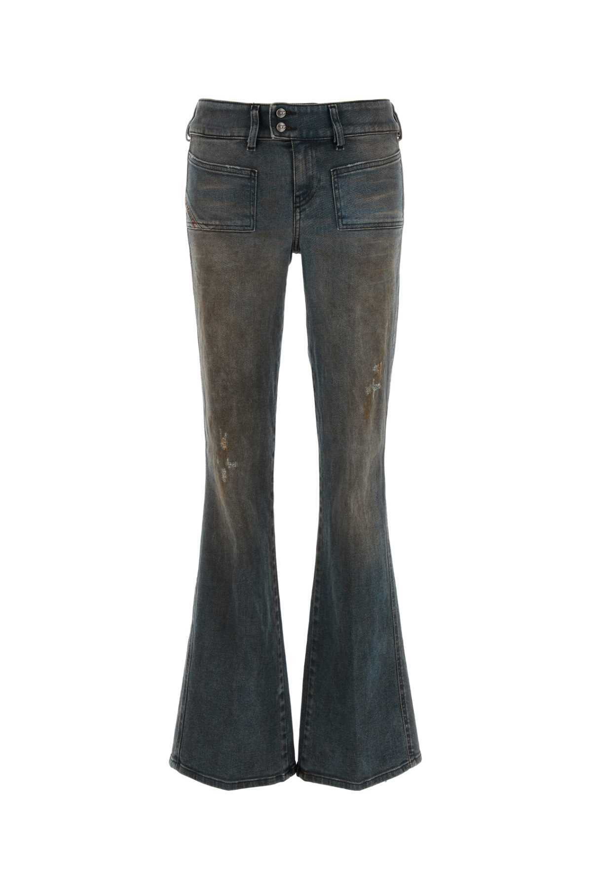 Diesel Grey Stretch Denim Flared Jeans Diesel