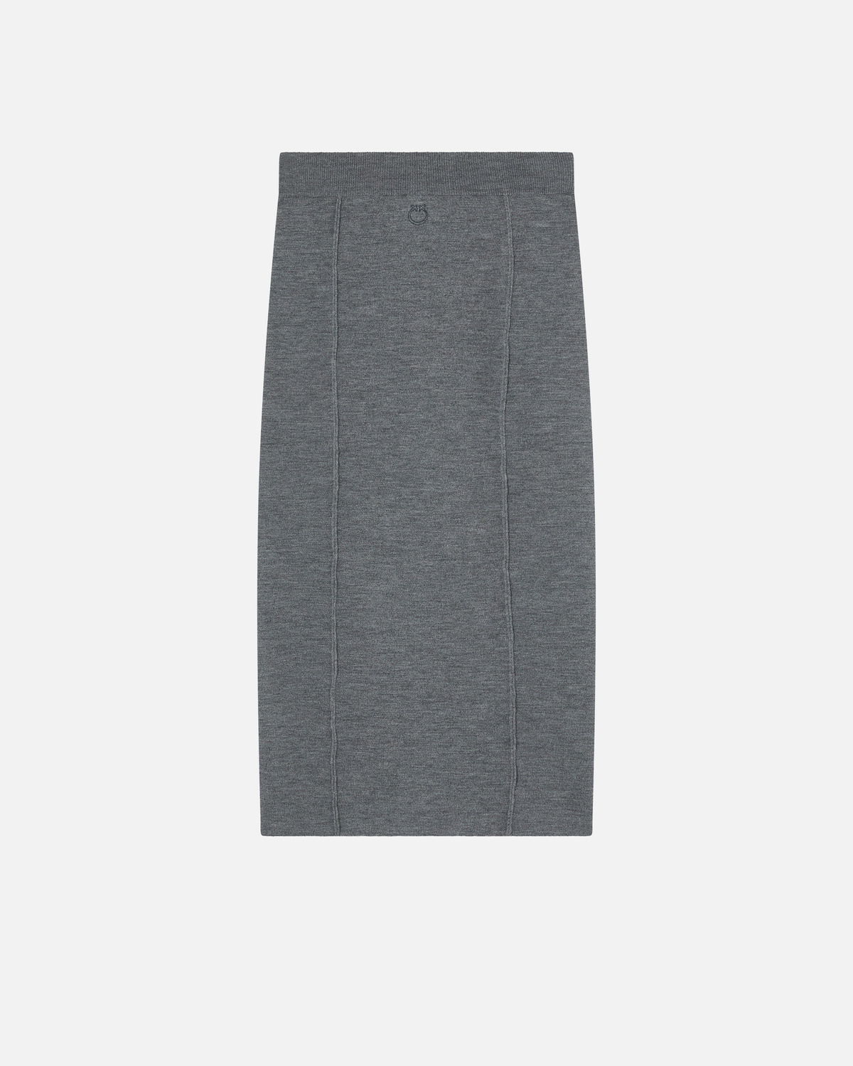 Pinko Wool Knit Pencil Skirt Folklore Grey Pinko