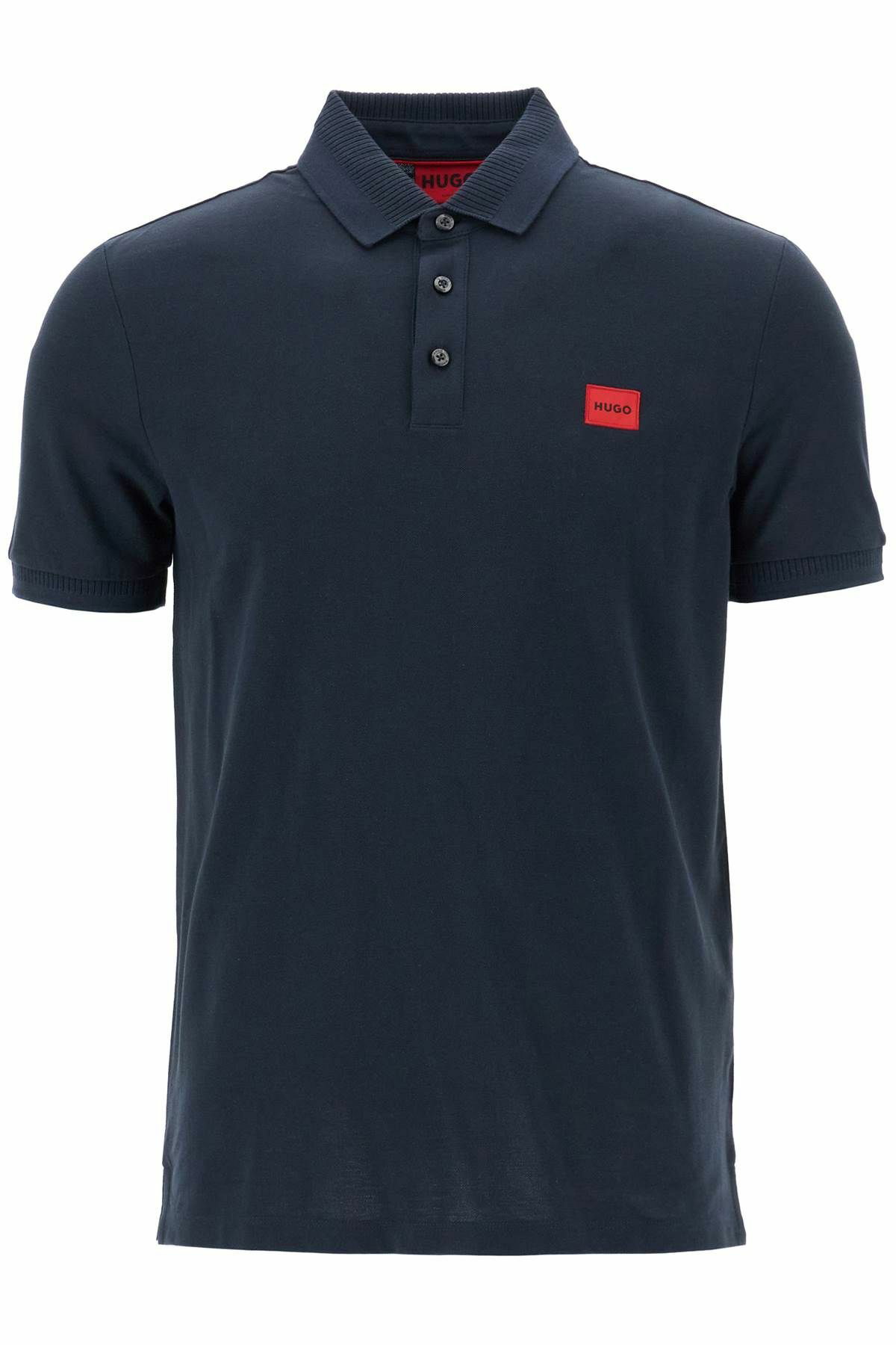 HUGO polo shirt with logo label Blue Hugo Boss