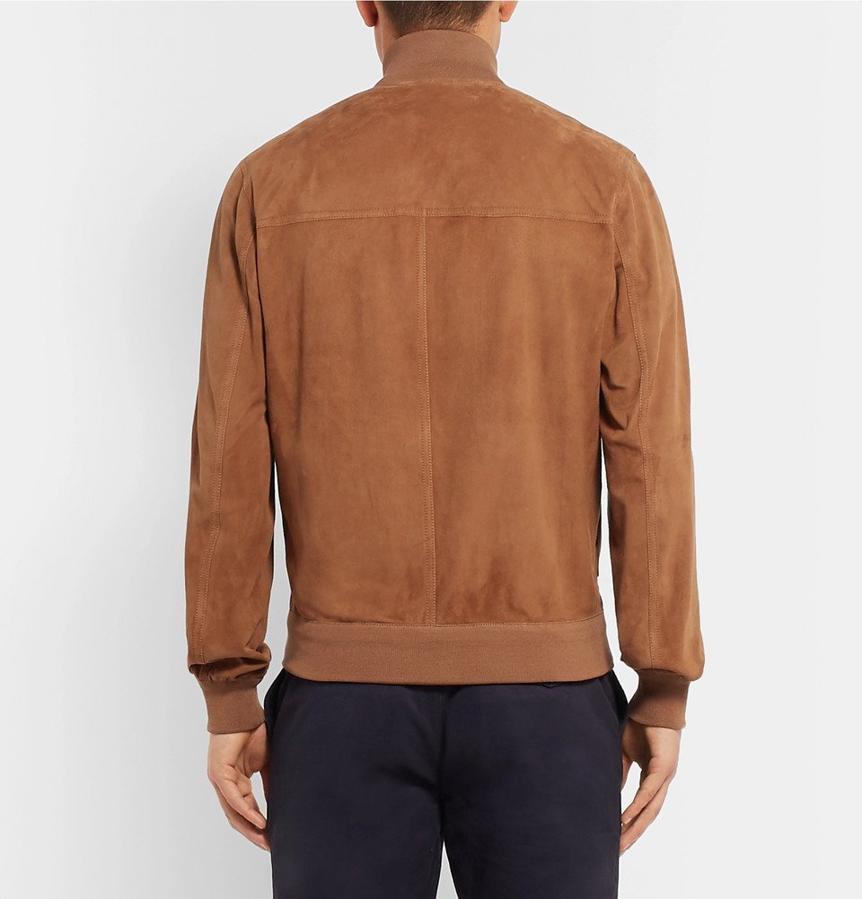 Valstar - Valstarino Slim-Fit Unlined Suede Bomber Jacket - Tan Valstarino