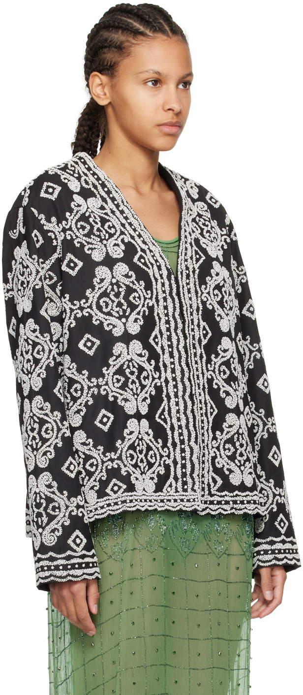 Bode Black Beaded Baroque Jacket Bode