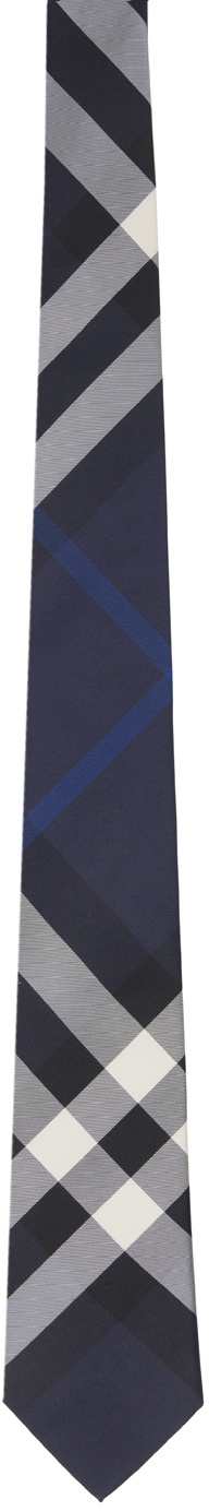 Burberry Navy Check Tie Burberry